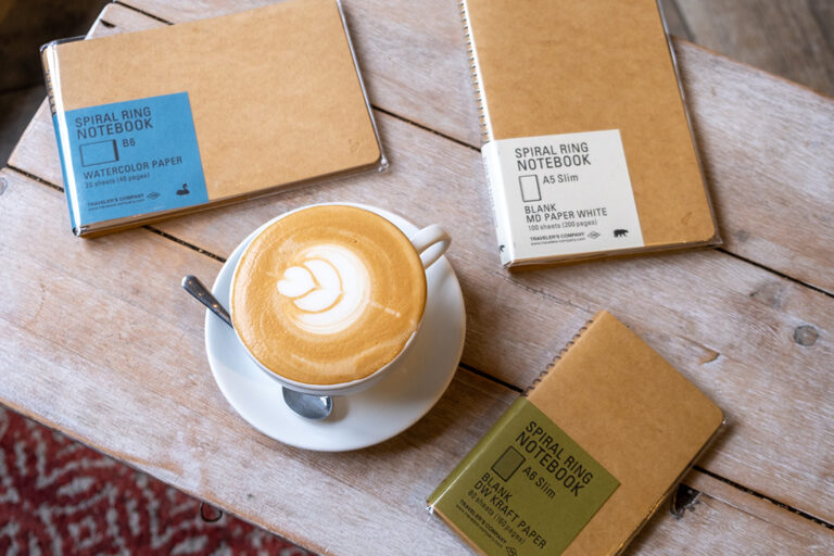 Coffee Shop Trip with Your SPIRAL RING NOTEBOOKS - TRAVELER'S COMPANY USA
