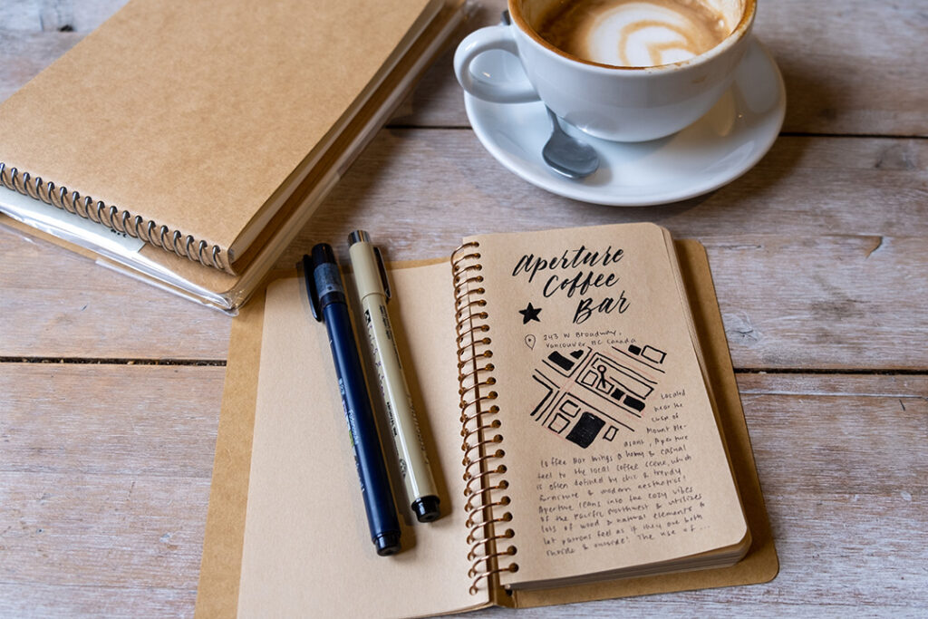Coffee Shop Trip with Your SPIRAL RING NOTEBOOKS - TRAVELER'S COMPANY USA